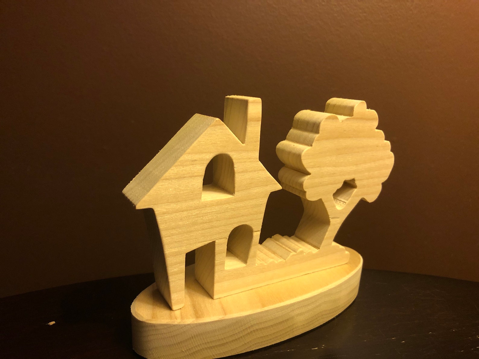 Little House With Tree Scroll Saw Pattern | Etsy