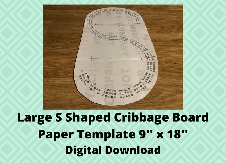 Large Cribbage Board S Shaped Hole Pattern Paper Template | Etsy