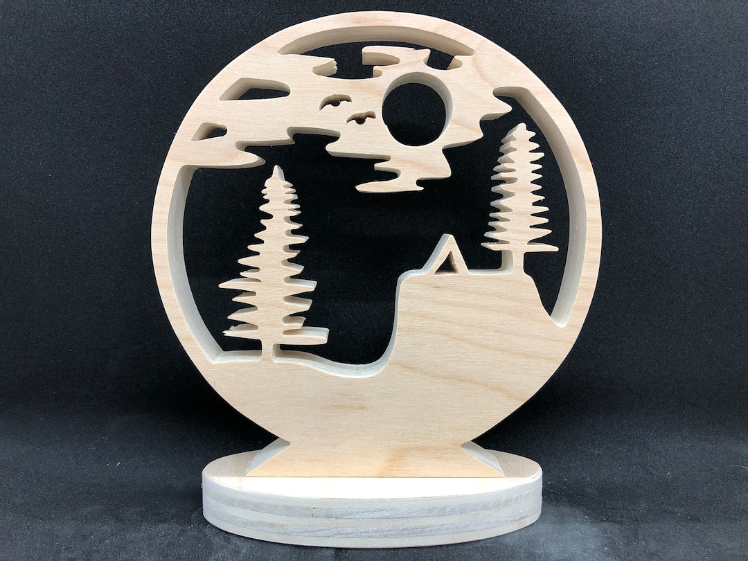 Camping on a Hill Scroll Saw Pattern - Etsy