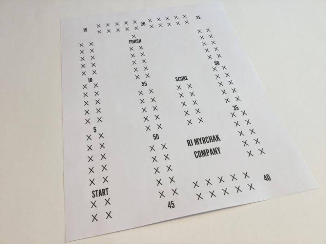 Cribbage Board Paper Template for Large Pegs DIGITAL DOWNLOAD - Etsy Canada