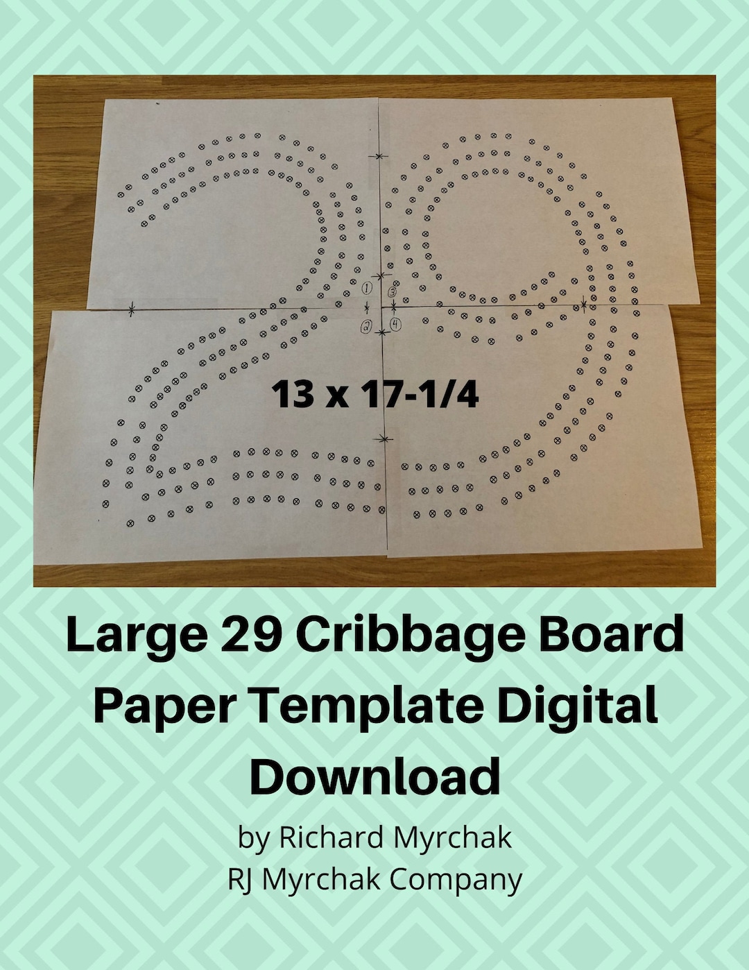 Large 29 Cribbage Board Paper Template Digital Download 13 X 17-1/4 - Etsy