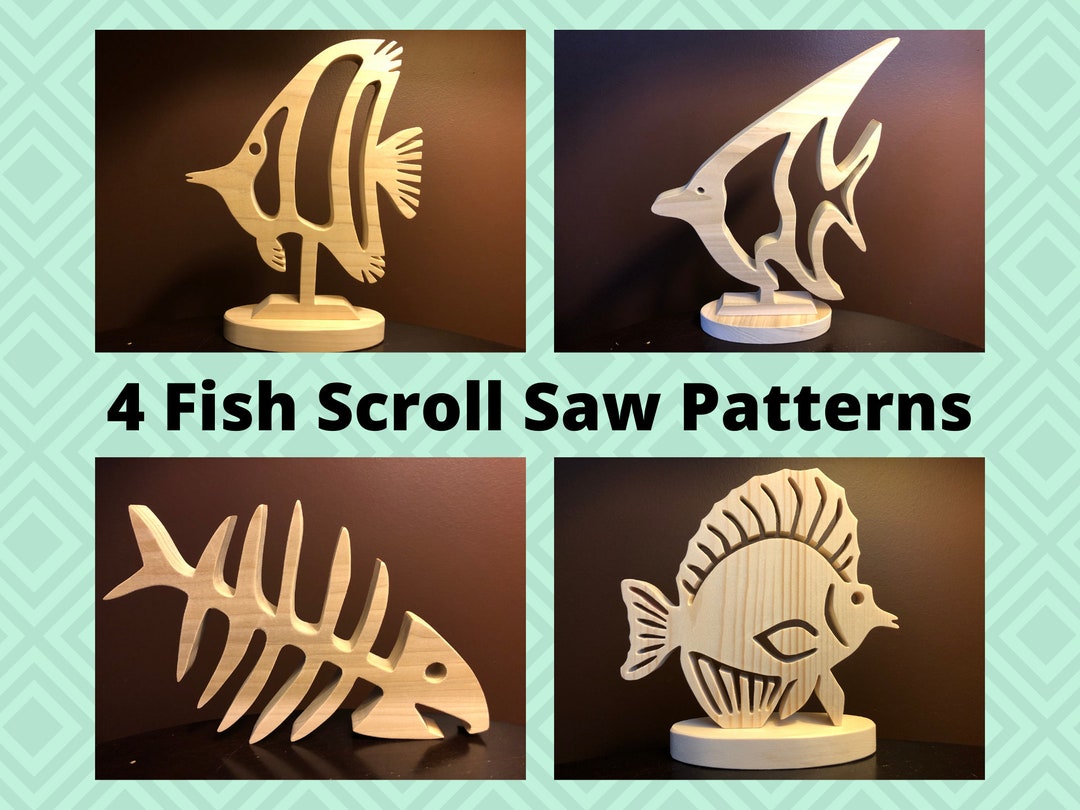 4 Wood Fish Scroll Saw Patterns - Etsy