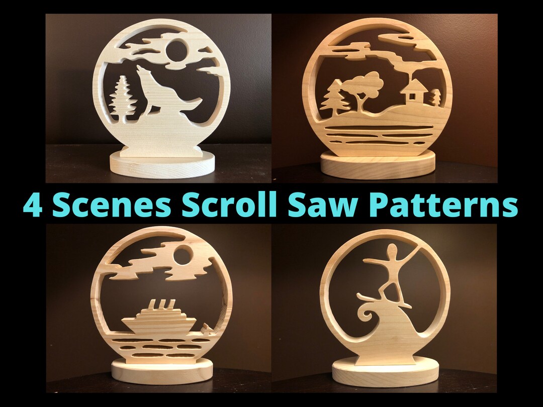 4 Scenes Scroll Saw Patterns - Etsy