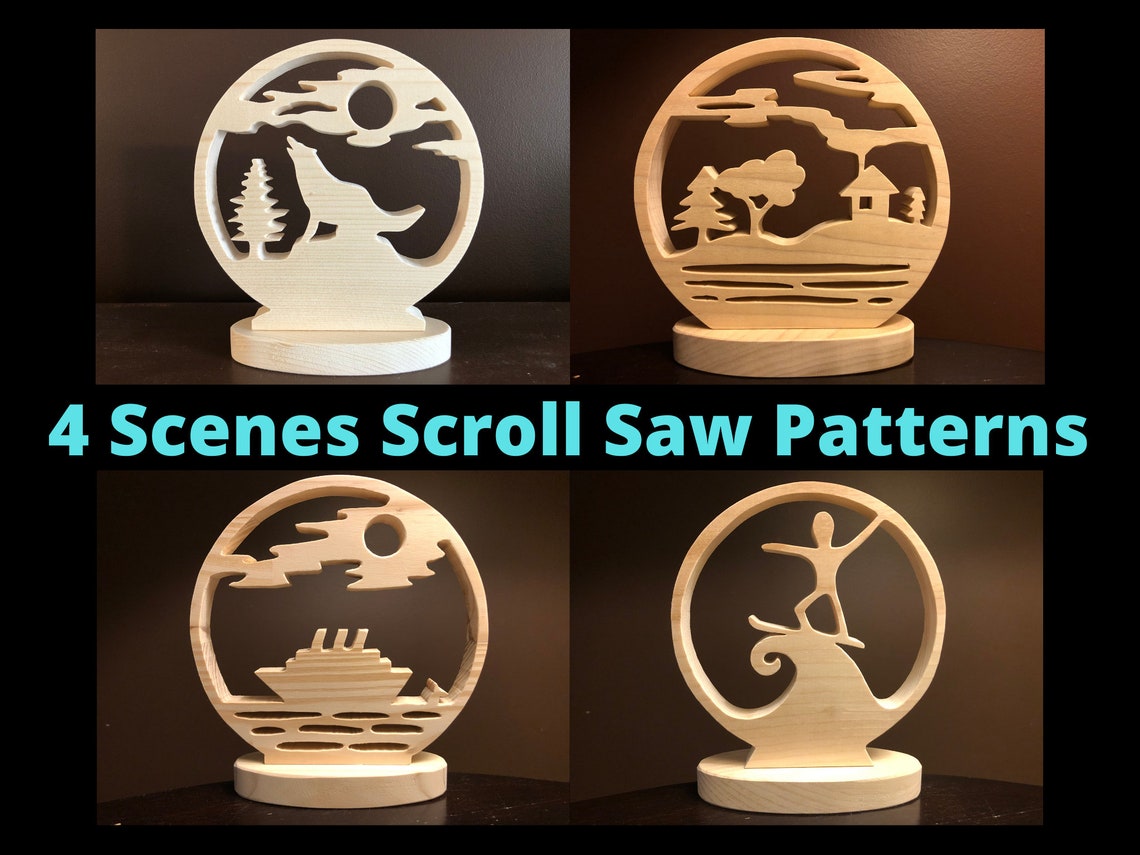4 Scenes Scroll Saw Patterns - Etsy
