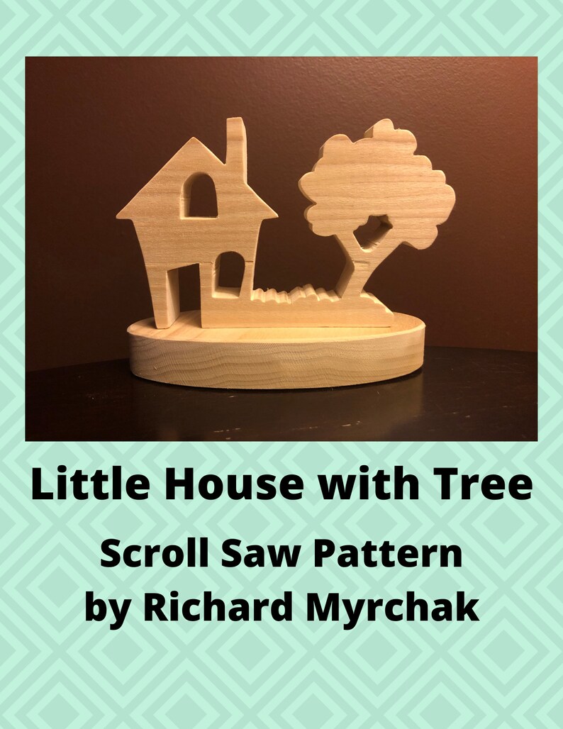 Little House With Tree Scroll Saw Pattern | Etsy