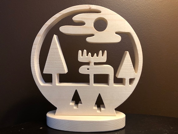 Moose in the Forest Scroll Saw Pattern - Etsy