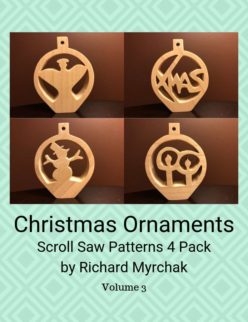 Christmas Ornaments Scroll Saw Patterns 4 Pack Volume 3 | Etsy