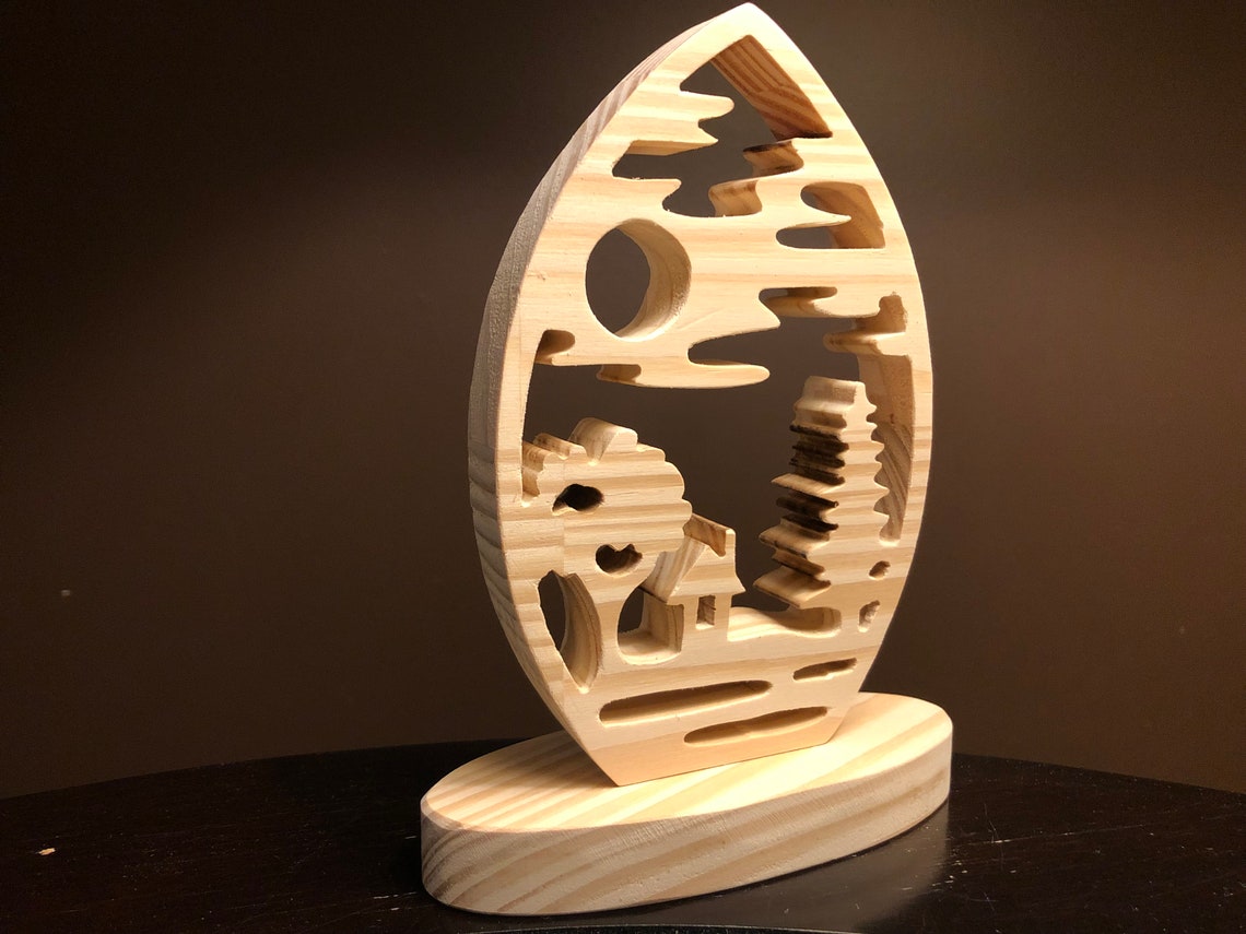 Cabin in the Forest Scroll Saw Pattern | Etsy Canada
