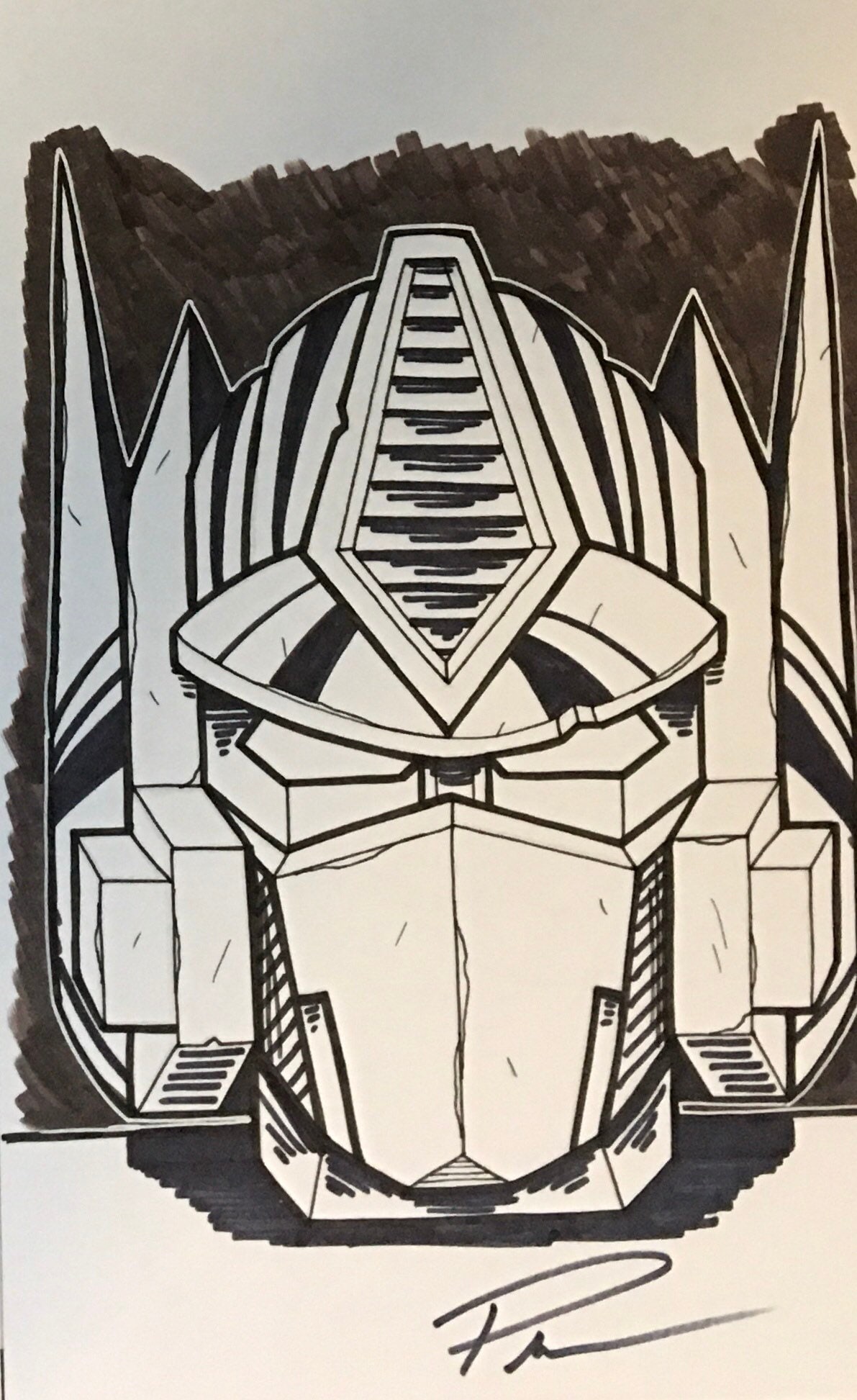 Optimus Prime Head Drawing