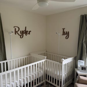 Custom Twin Nursery Wood Name Signs, Twin Nursery Wall Art, Shared Room ...