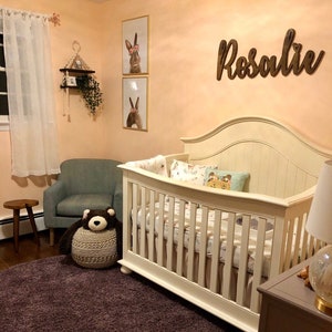 Baby Name Sign, Nursery Name Sign, Wood Script Name, Above Crib Name ...