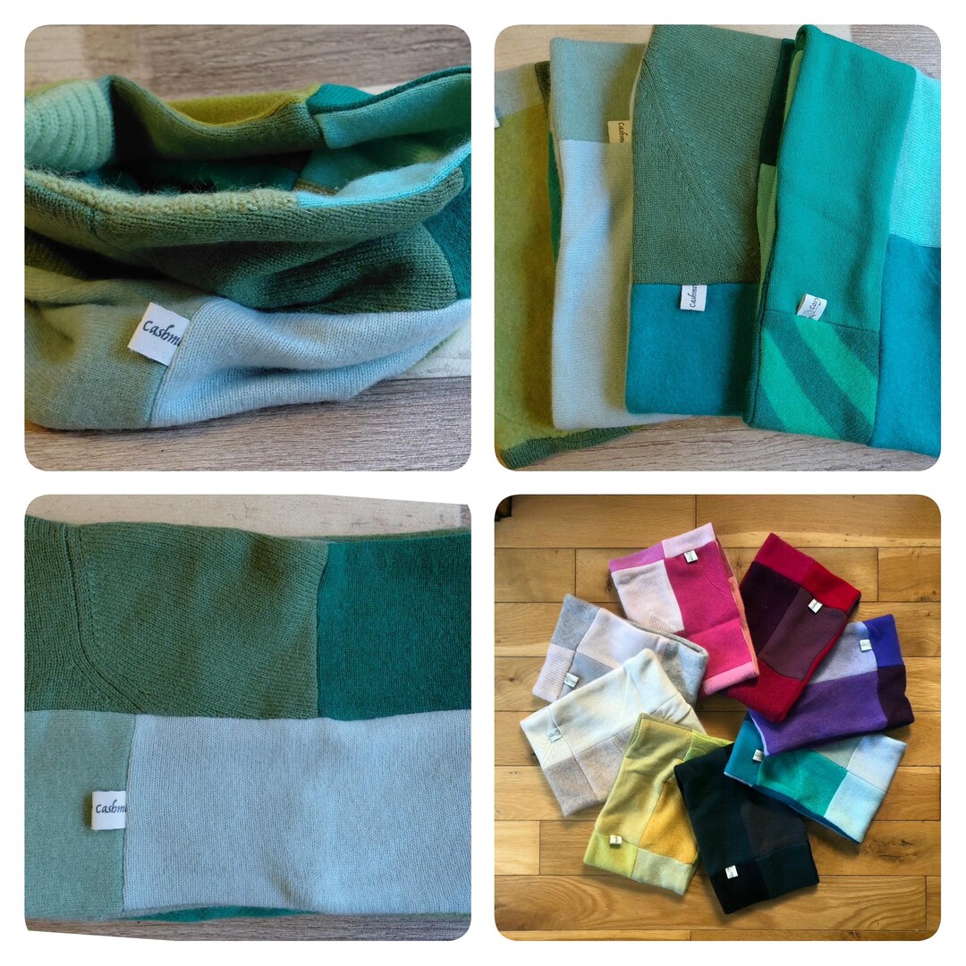 100% Cosy Cashmere Neck Warmer Shades of Green - Etsy