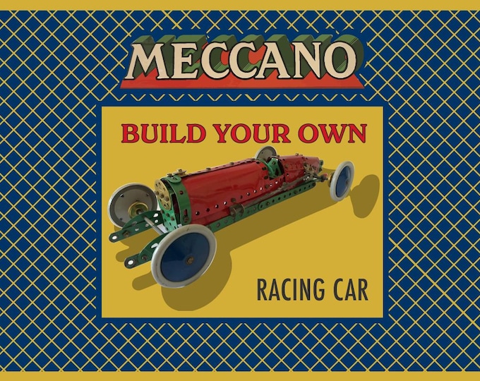 Vintage Racing Car Meccano Model, Over 16" Long! Mancave Display ...