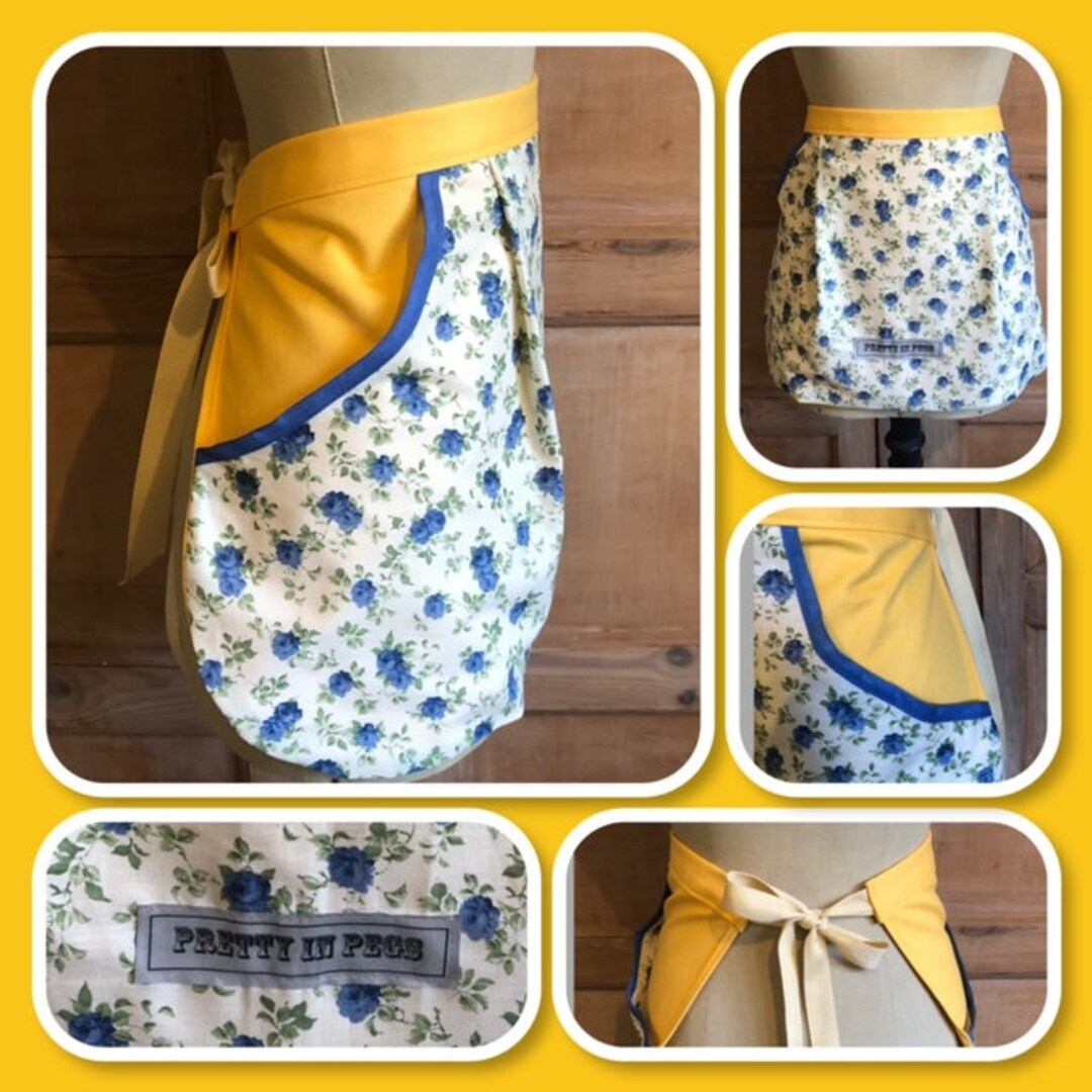 Stylish Peg Apron - Blue Floral - Etsy