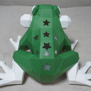 Frog Lamp 3d Papercraft DIY PDF TEMPLATE Kit :animal Paper Lantern Low ...