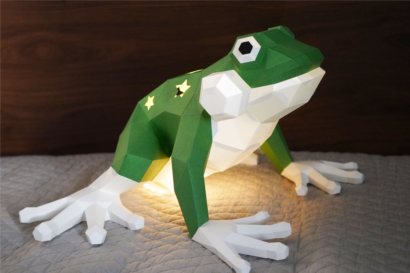 Frog Lamp 3d Papercraft DIY PDF TEMPLATE Kit :animal Paper Lantern Low ...