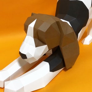 Beagle Dog PDF TEMPLATE : Low Poly Model Sculpture Origami Papercraft ...