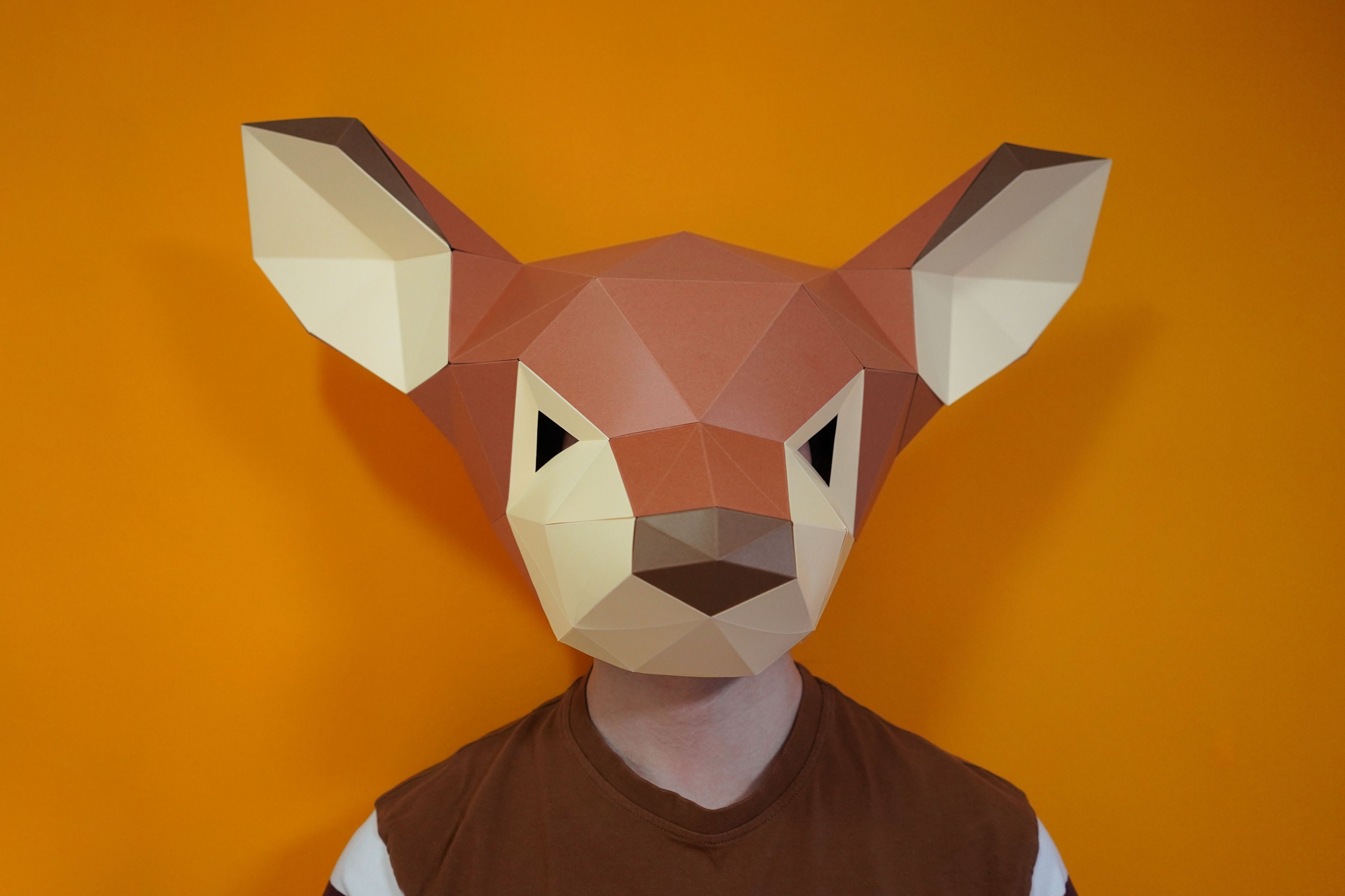 Fawn Mask PDF TEMPLATE : Deer Low Poly Model Mask Bambi Low - Etsy