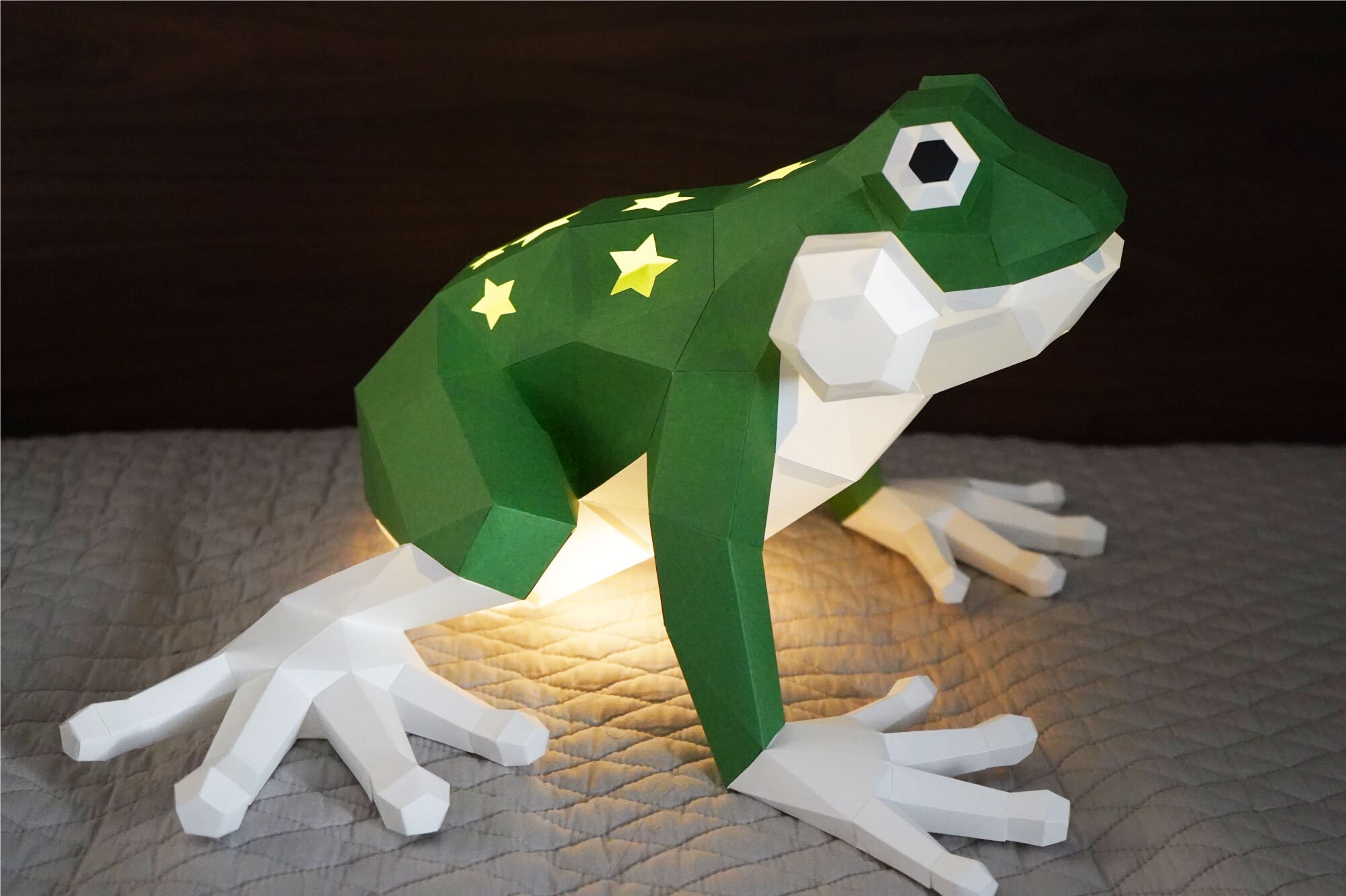 Frog Lamp 3d Papercraft DIY PDF TEMPLATE Kit :animal Paper Lantern Low ...
