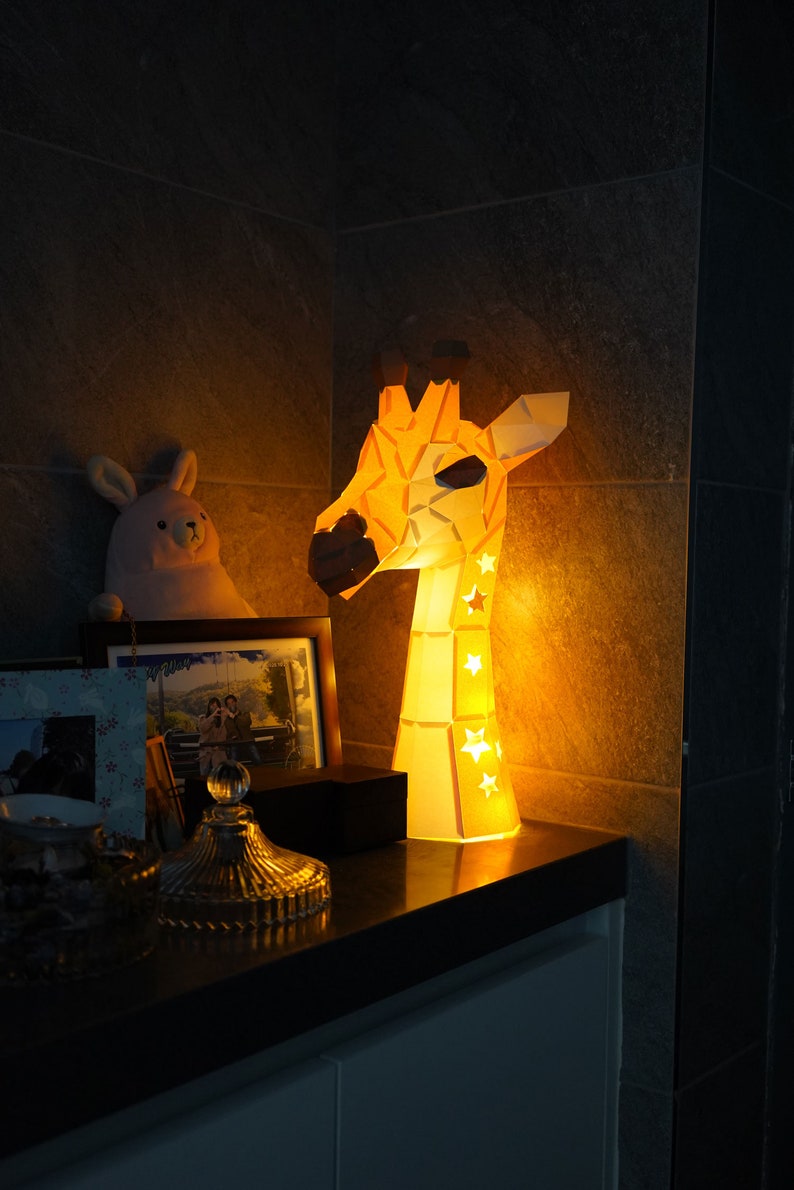 Giraffe Lamp 3d Papercraft DIY PDF TEMPLATE Kit :animal Paper | Etsy