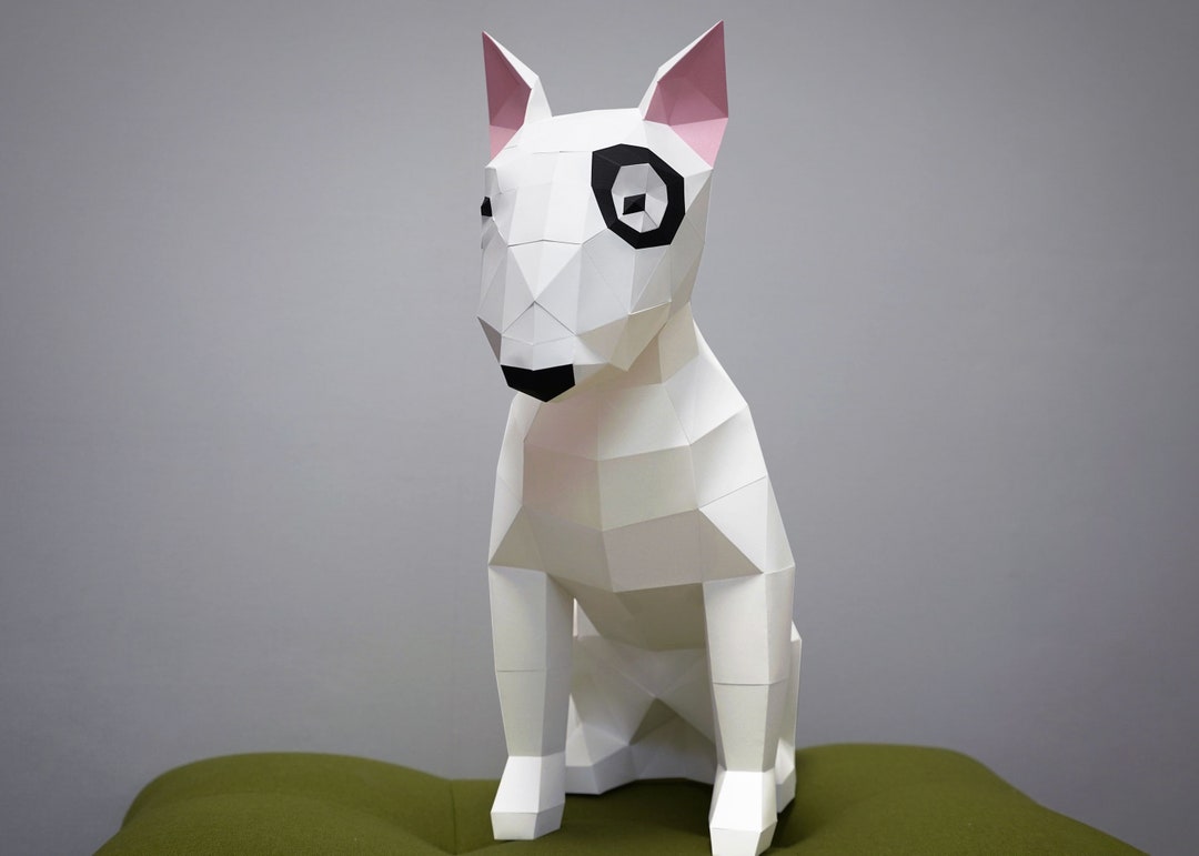 Bull Terrier Dog Model Animals Home Decor Diy PDF TEMPLATE Kit, Low ...