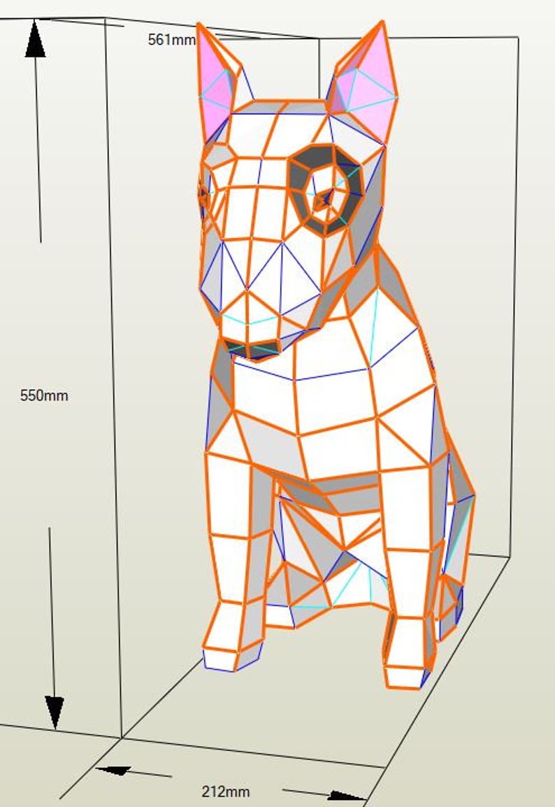 Bull Terrier Dog Model Animals Home Decor Diy PDF TEMPLATE - Etsy