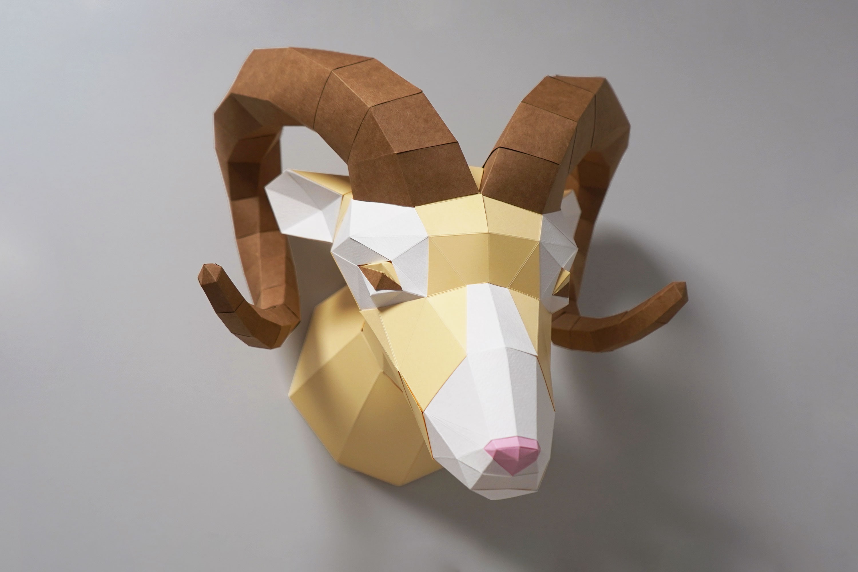 Goat, Sheep Wall Art 3d Papercraft DIY PDF TEMPLATE Kit :animal Paper ...