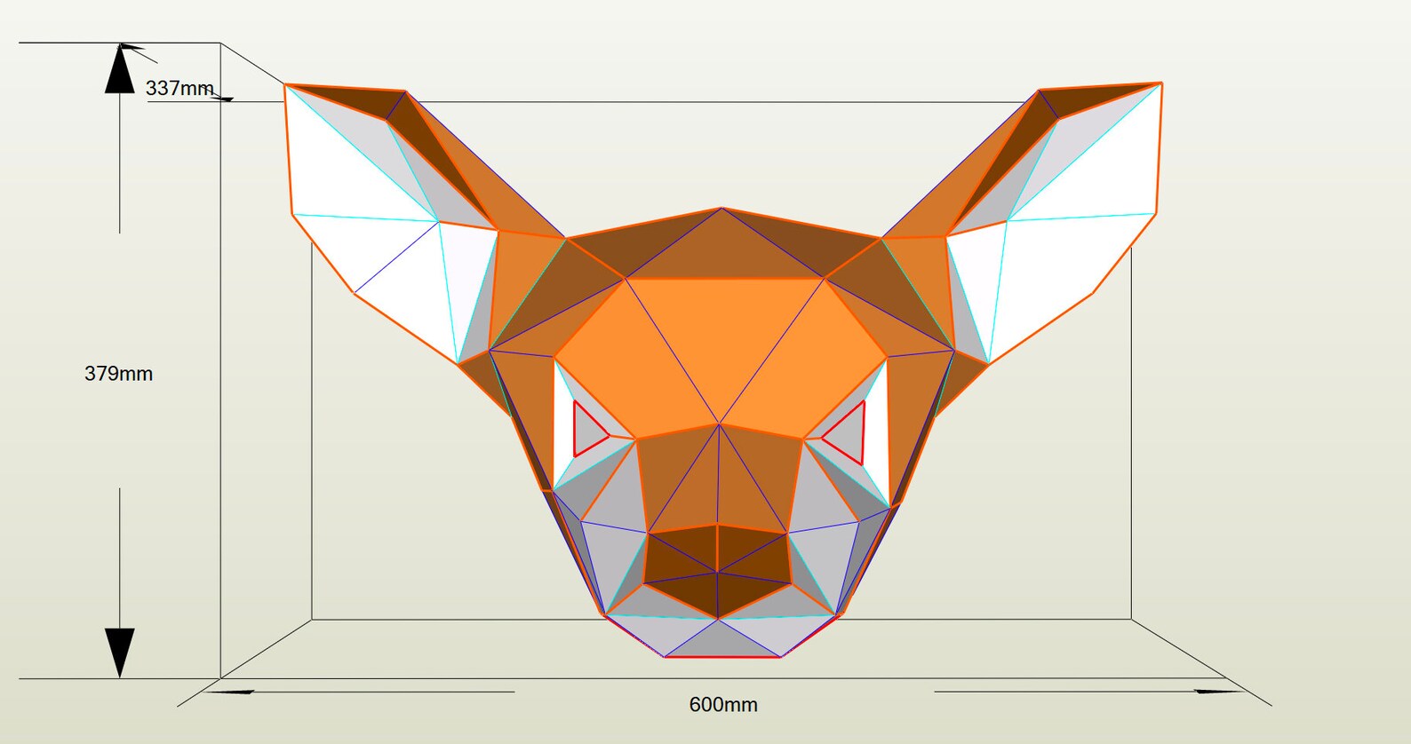 Fawn Mask PDF TEMPLATE : Deer Low Poly Model Mask Bambi Low - Etsy