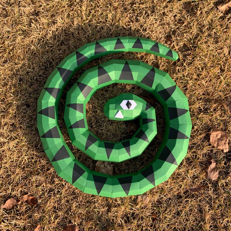SNAKE Wall Art PDF Template : Low Poly Model Animal Paper - Etsy