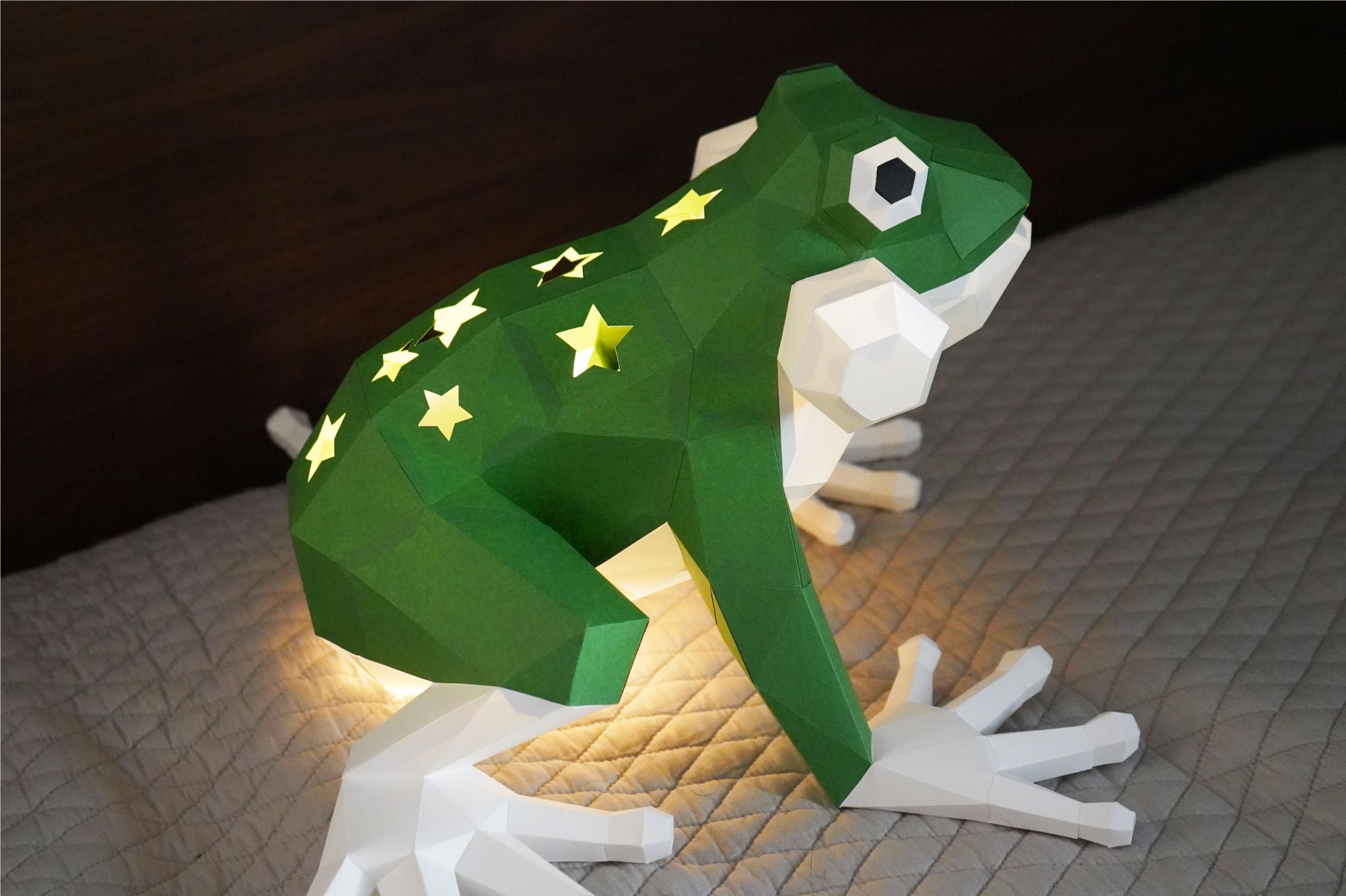 Frog Lamp 3d Papercraft DIY PDF TEMPLATE Kit :animal Paper Lantern Low ...
