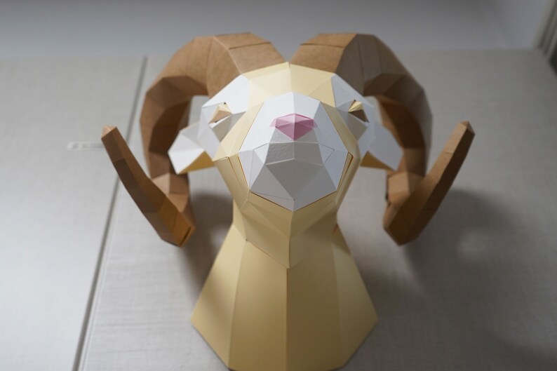 Goat Sheep Wall Art 3d Papercraft DIY PDF TEMPLATE Kit - Etsy