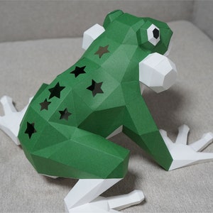 Frog Lamp 3d Papercraft DIY PDF TEMPLATE Kit :animal Paper Lantern Low ...