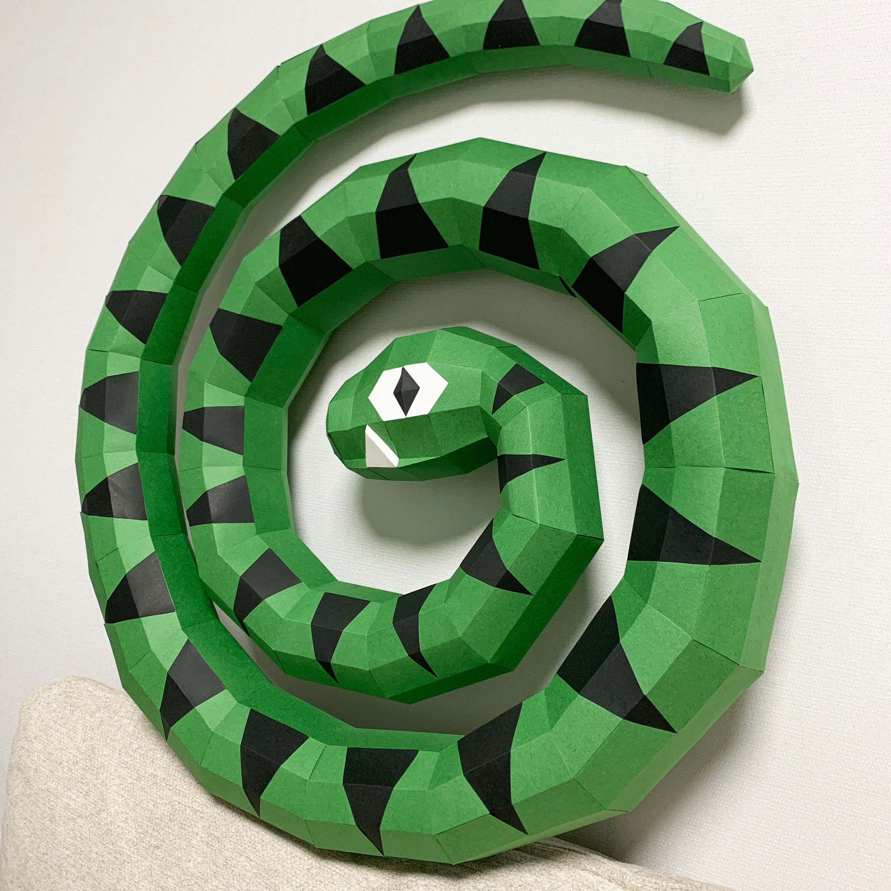 SNAKE Wall Art PDF Template : Low Poly Model Animal Paper Sculpture ...