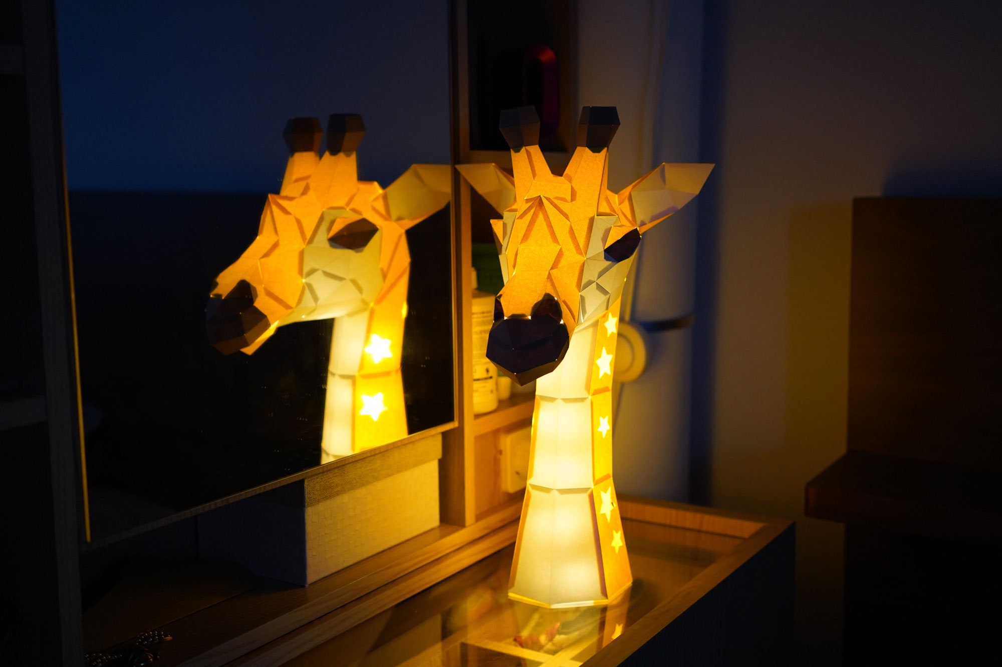 Giraffe Lamp 3d Papercraft DIY PDF TEMPLATE Kit :animal Paper - Etsy