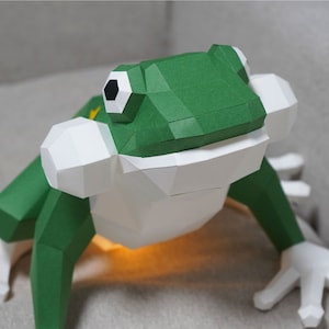 Frog Lamp 3d Papercraft DIY PDF TEMPLATE Kit :animal Paper Lantern Low ...