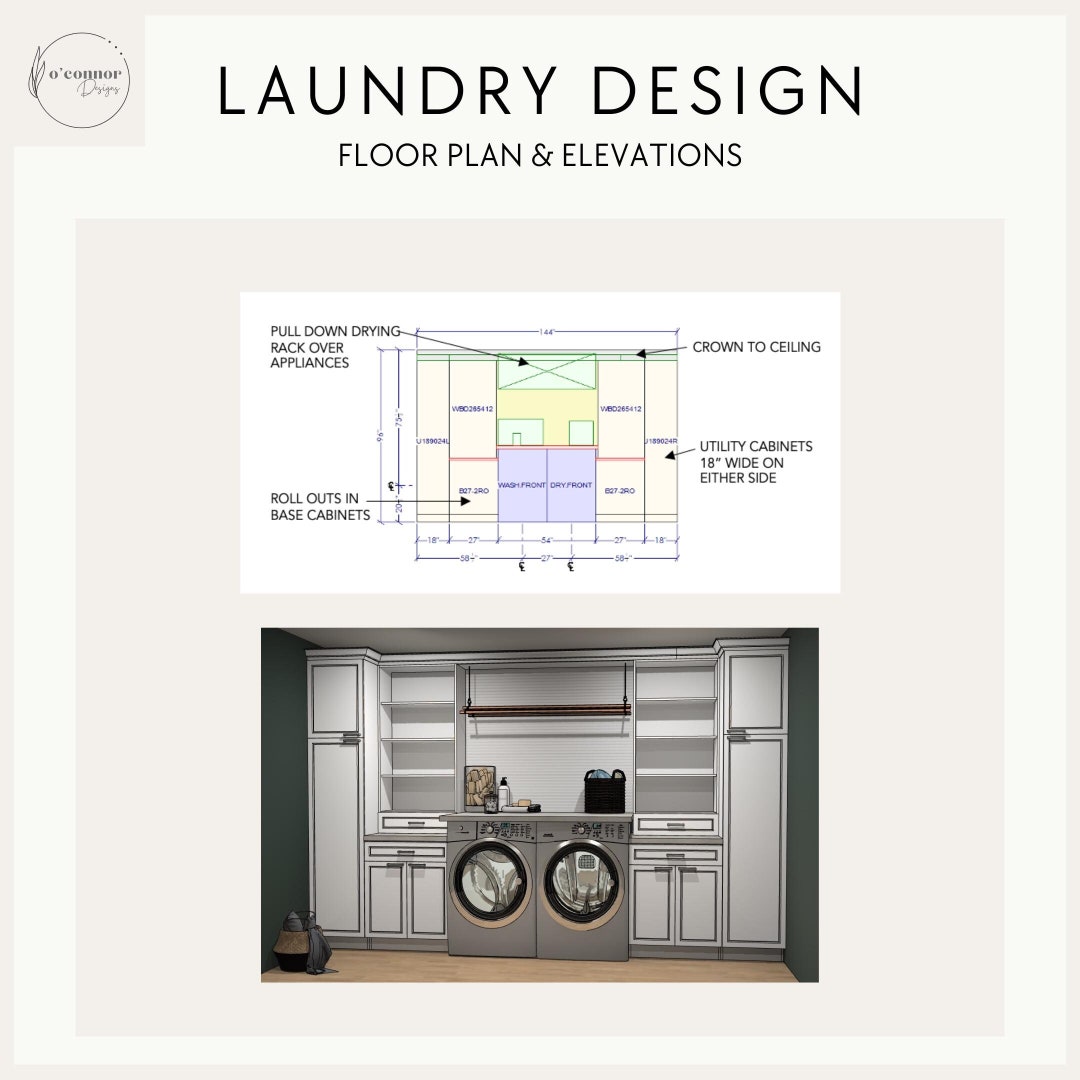 LAUNDRY DESIGN PACKAGE Virtual Laundry Design Package: Custom Cabinet ...