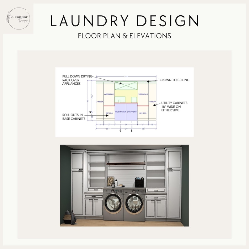 LAUNDRY DESIGN PACKAGE Virtual Laundry Design Package: Custom Cabinet ...