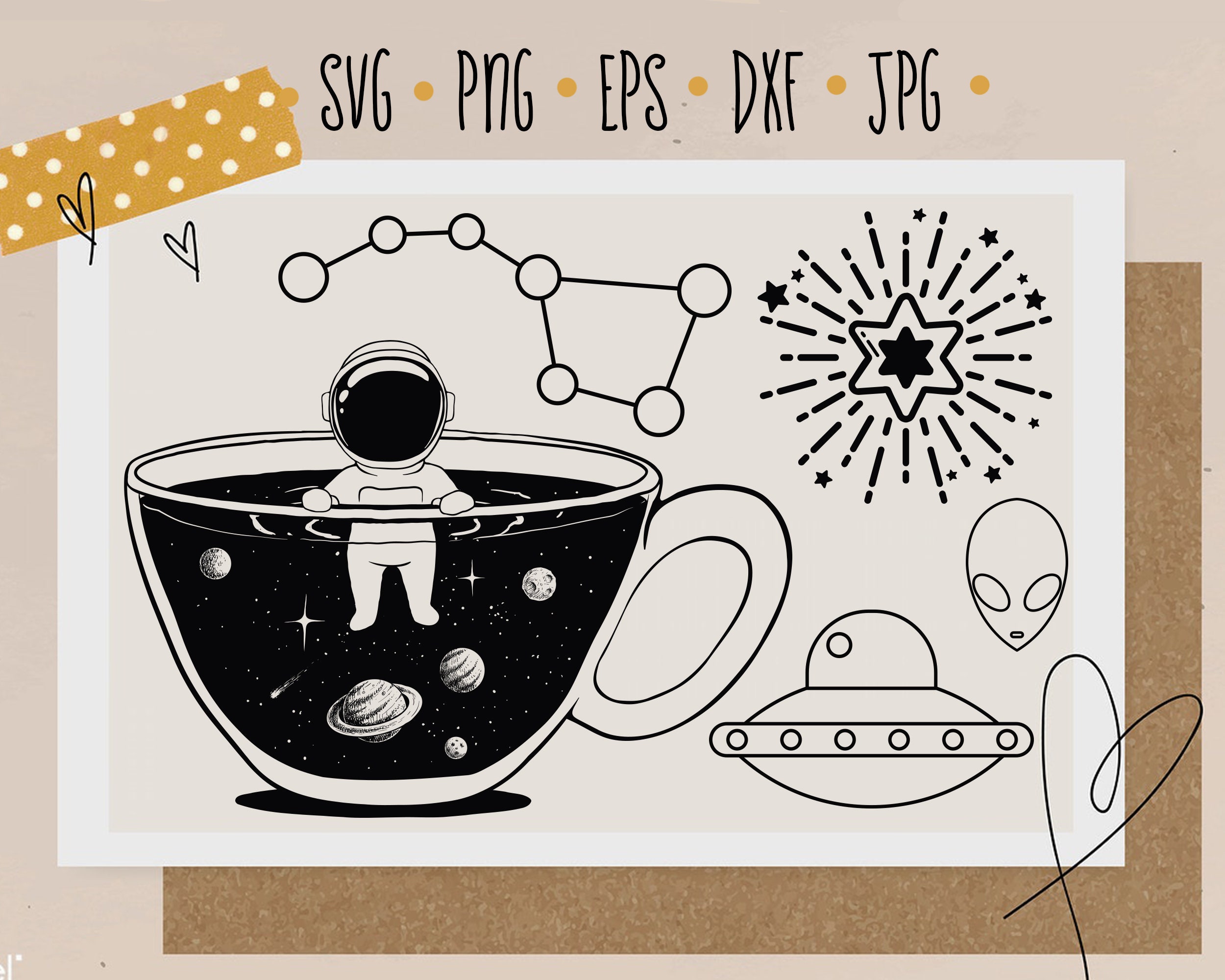 Art & Collectibles Drawing & Illustration Spaceman Svg Cut Files Cricut ...