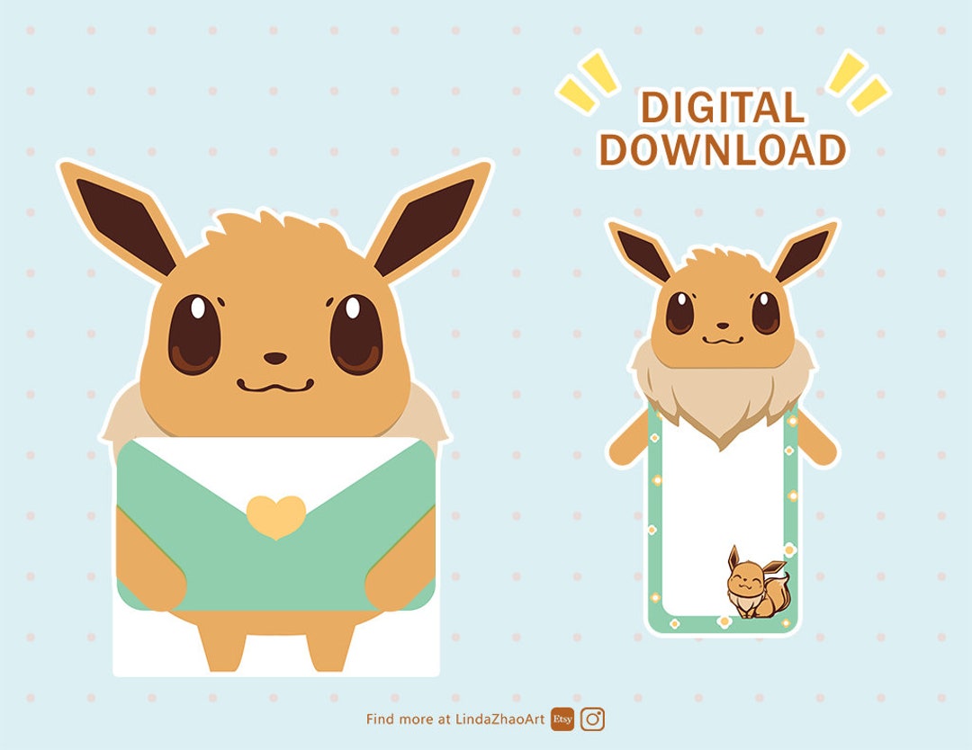 Eevee Card Pokémon Printable - Etsy