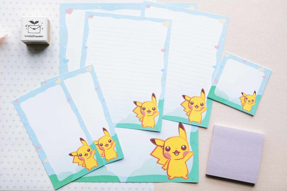 Pikachu Letter and Note Set Printable Pokémon - Etsy Australia
