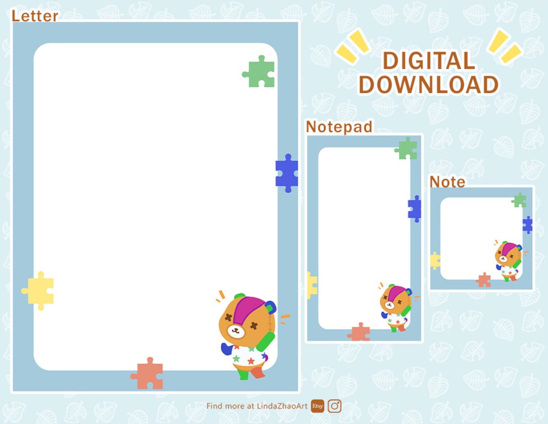 Stitches Letter and Note Set Printable Animal Crossing - Etsy