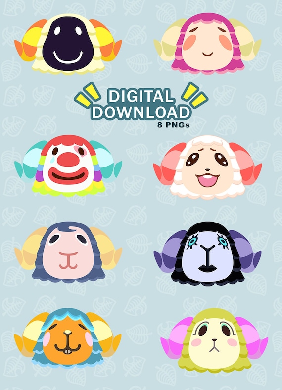 Animal Crossing Sheep Villagers Clip Art Digital Download | Etsy