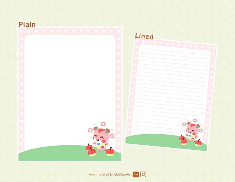 Animal Crossing Apple Letter and Note Set Printable - Etsy