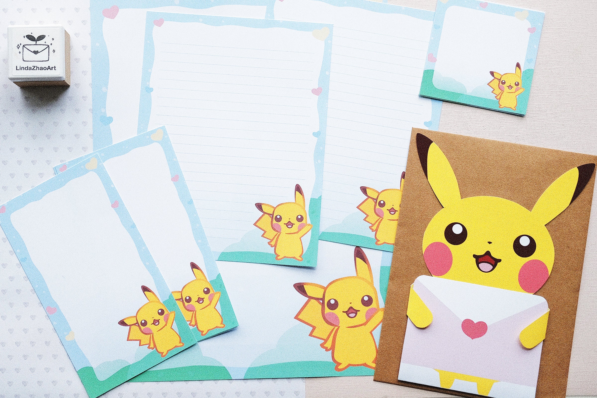 Pikachu Letter and Note Set Printable Pokémon - Etsy Australia