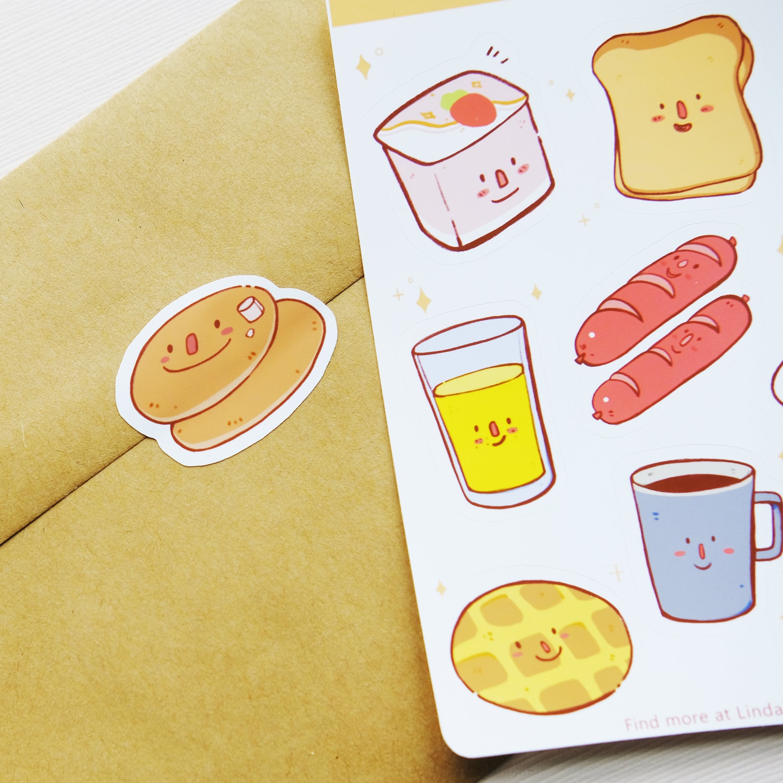 Cute Breakfast Sticker Sheet - Etsy