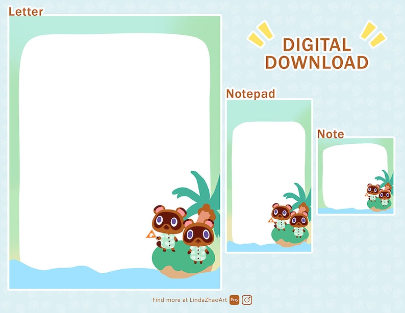 Animal Crossing Paper/notepad Digital Download - Etsy