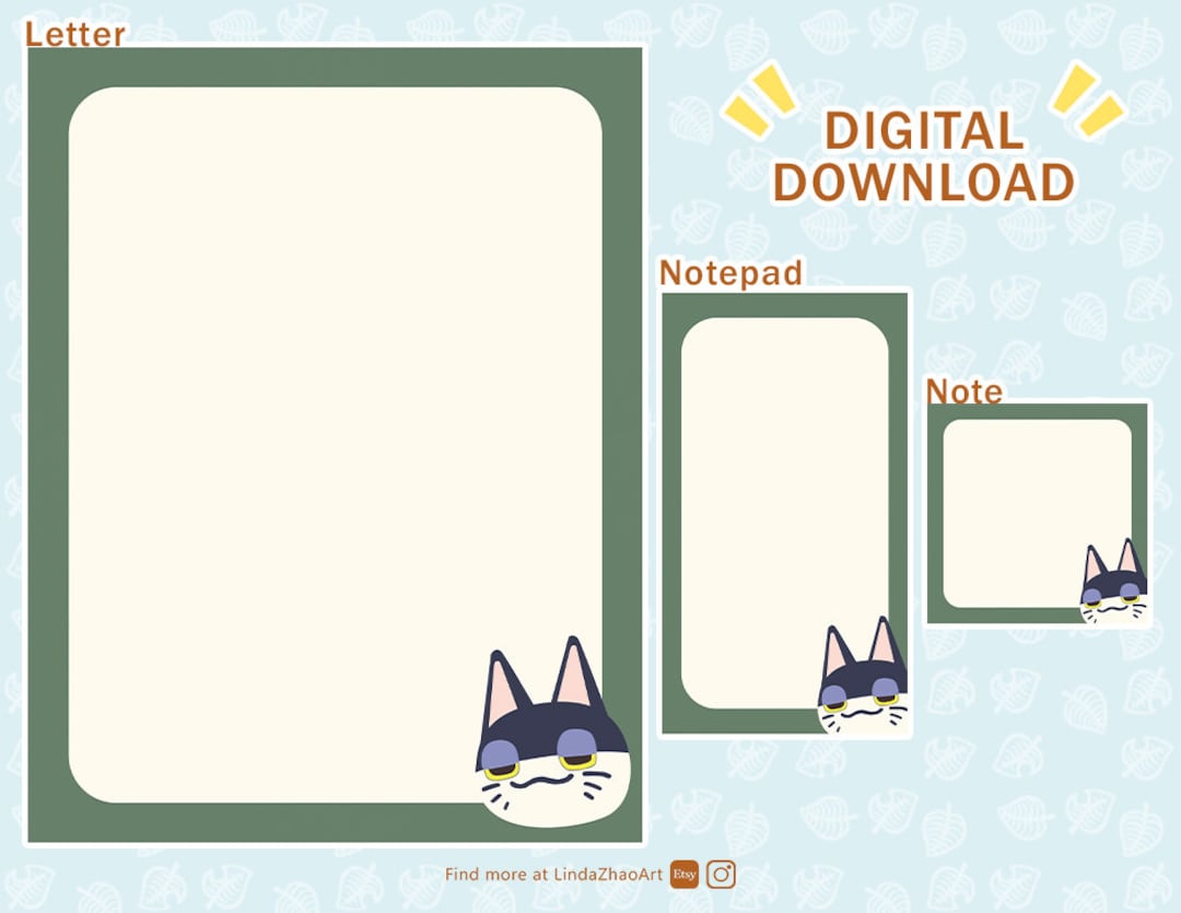 Punchy Letter and Note Set Printable Animal Crossing - Etsy