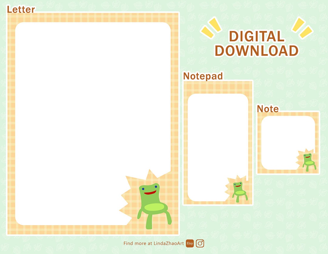 Animal Crossing Frog Chair Paper/notepad Digital Download - Etsy