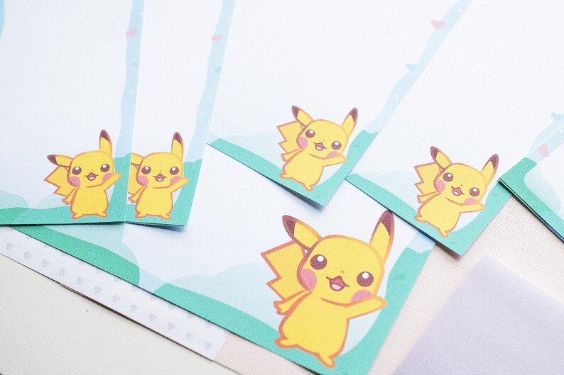 Pikachu Letter and Note Set Printable Pokémon - Etsy Australia
