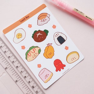 Cute Lunch Box Food Sticker Sheet - Etsy
